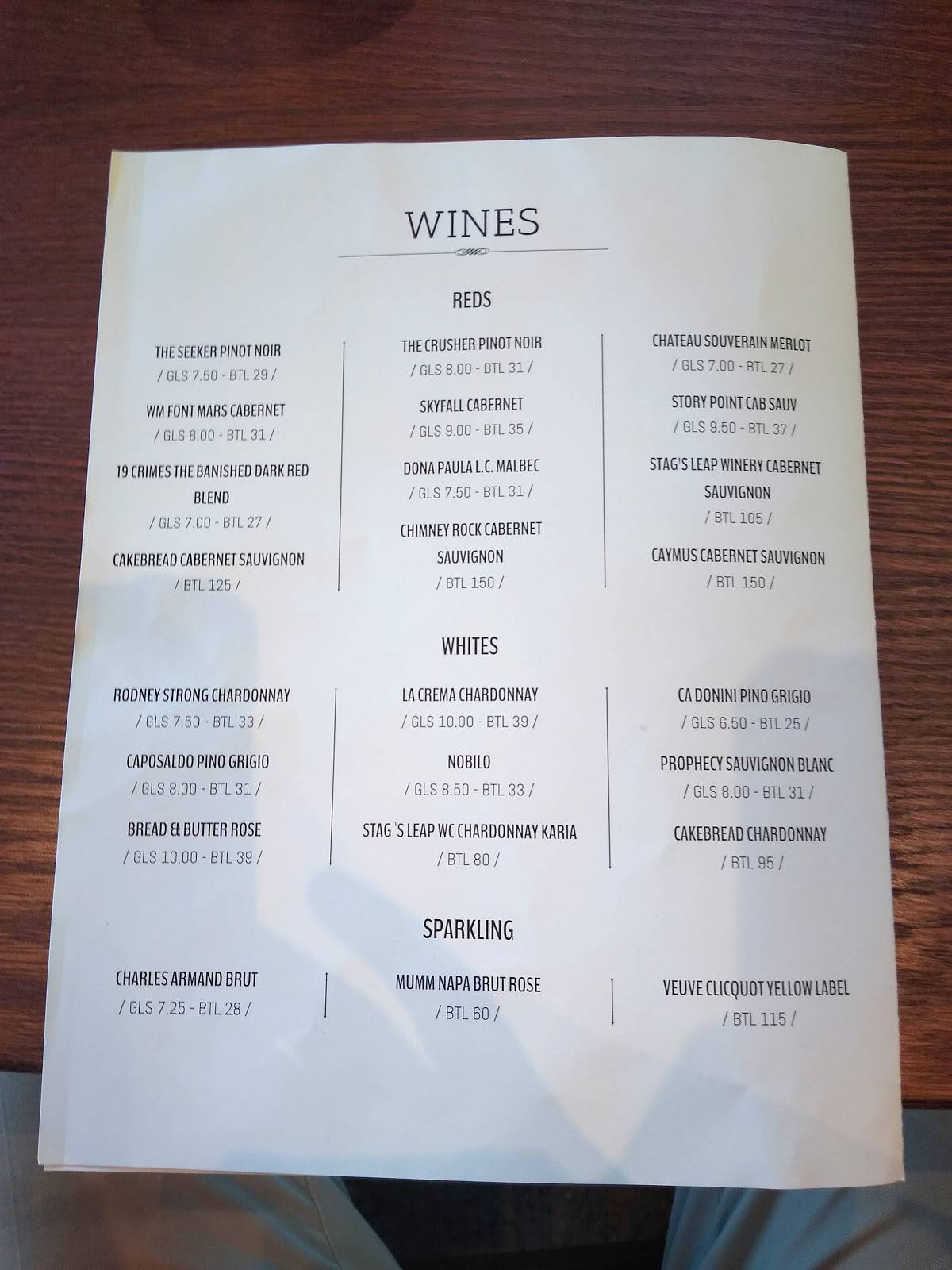 Menu at Top of the Rock Restaurant and Brewery, Jasper