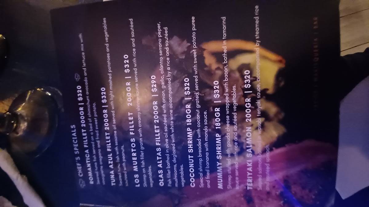 Menu at Tuna Azul Zona Romantica restaurant, Puerto Vallarta