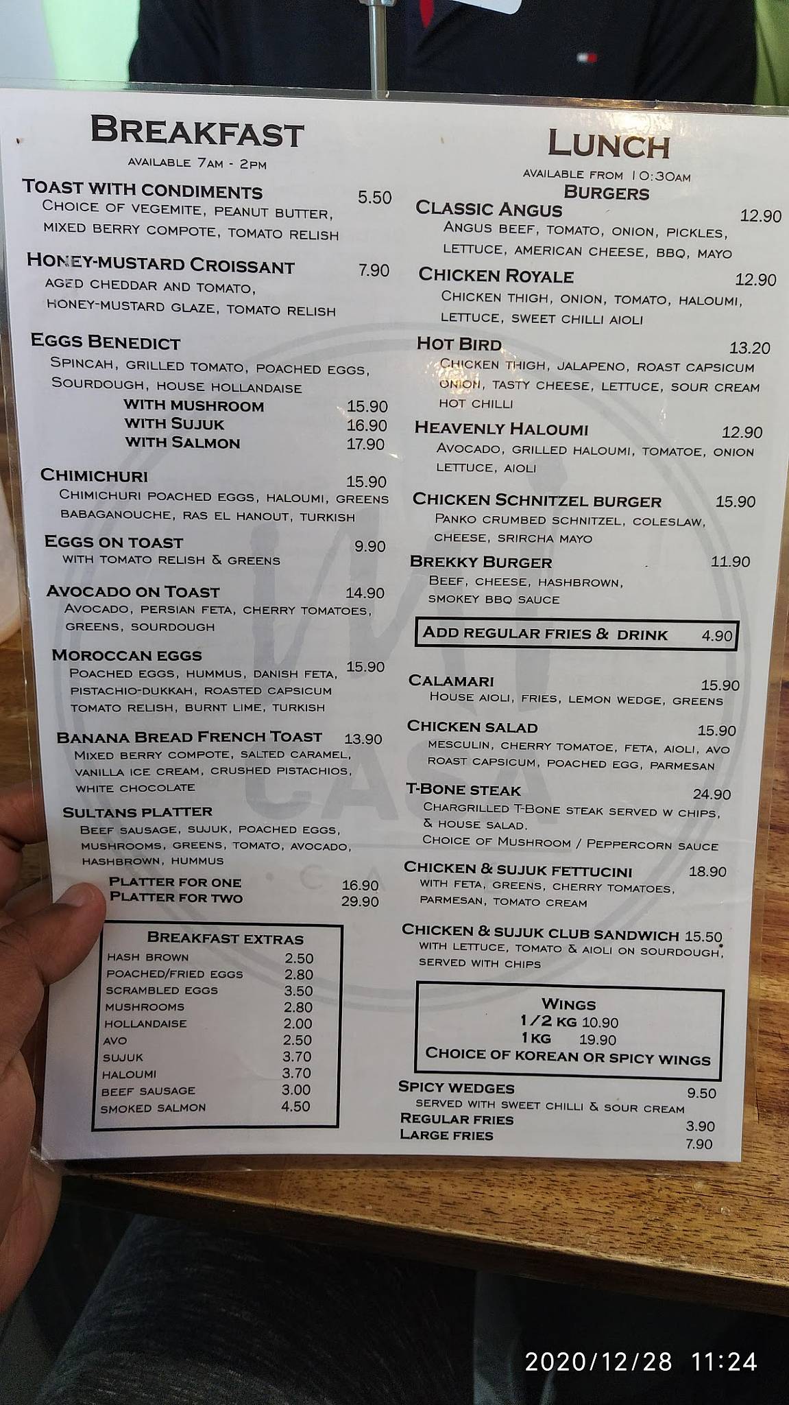 Menu at Mi Casa Café cafe, Underwood