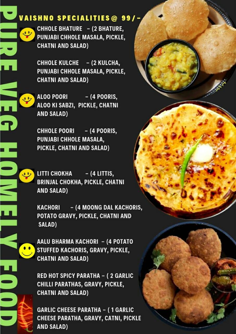 Menu at Vaishno Thali Medavakkam, Chennai, W58R+3Q5