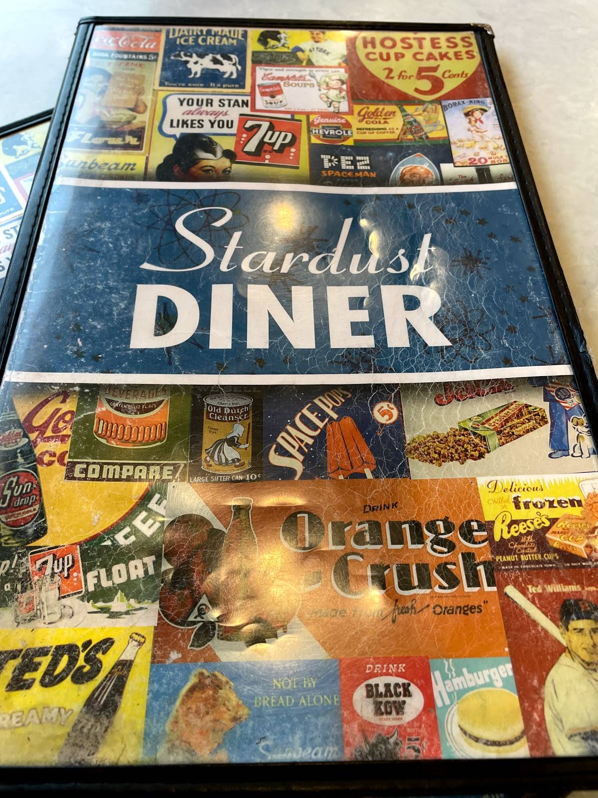 Menu at Stardust Diner cafe, Vancouver