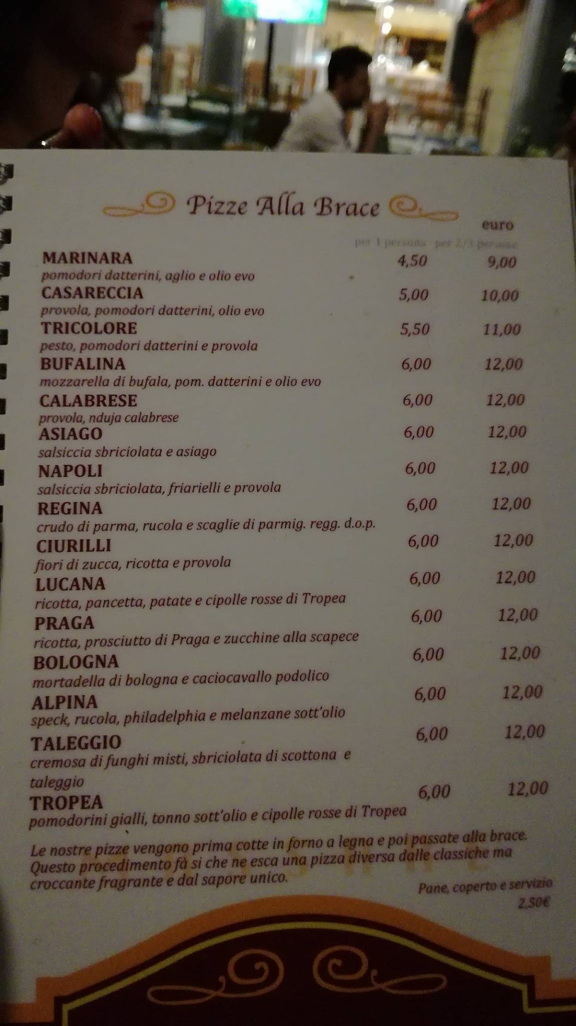 Menu at Vanilla Cafè pub & bar, Naples