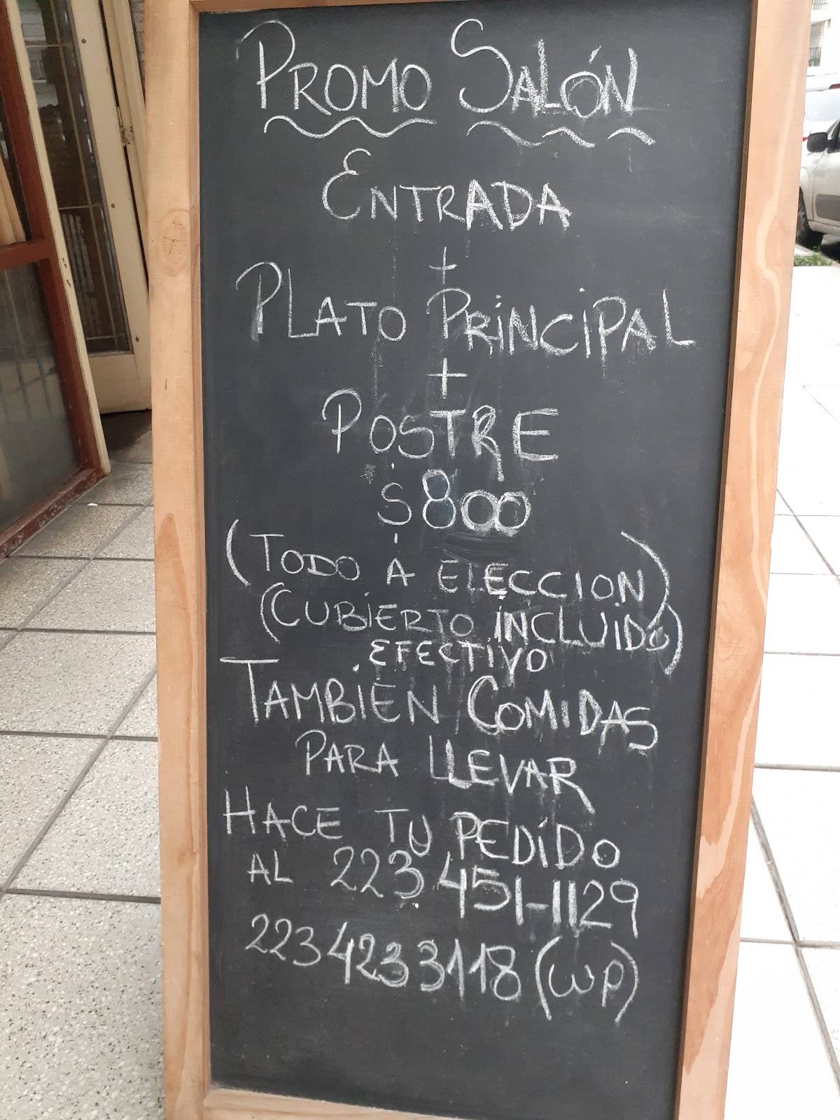Menu at Venus restaurant, Mar del Plata