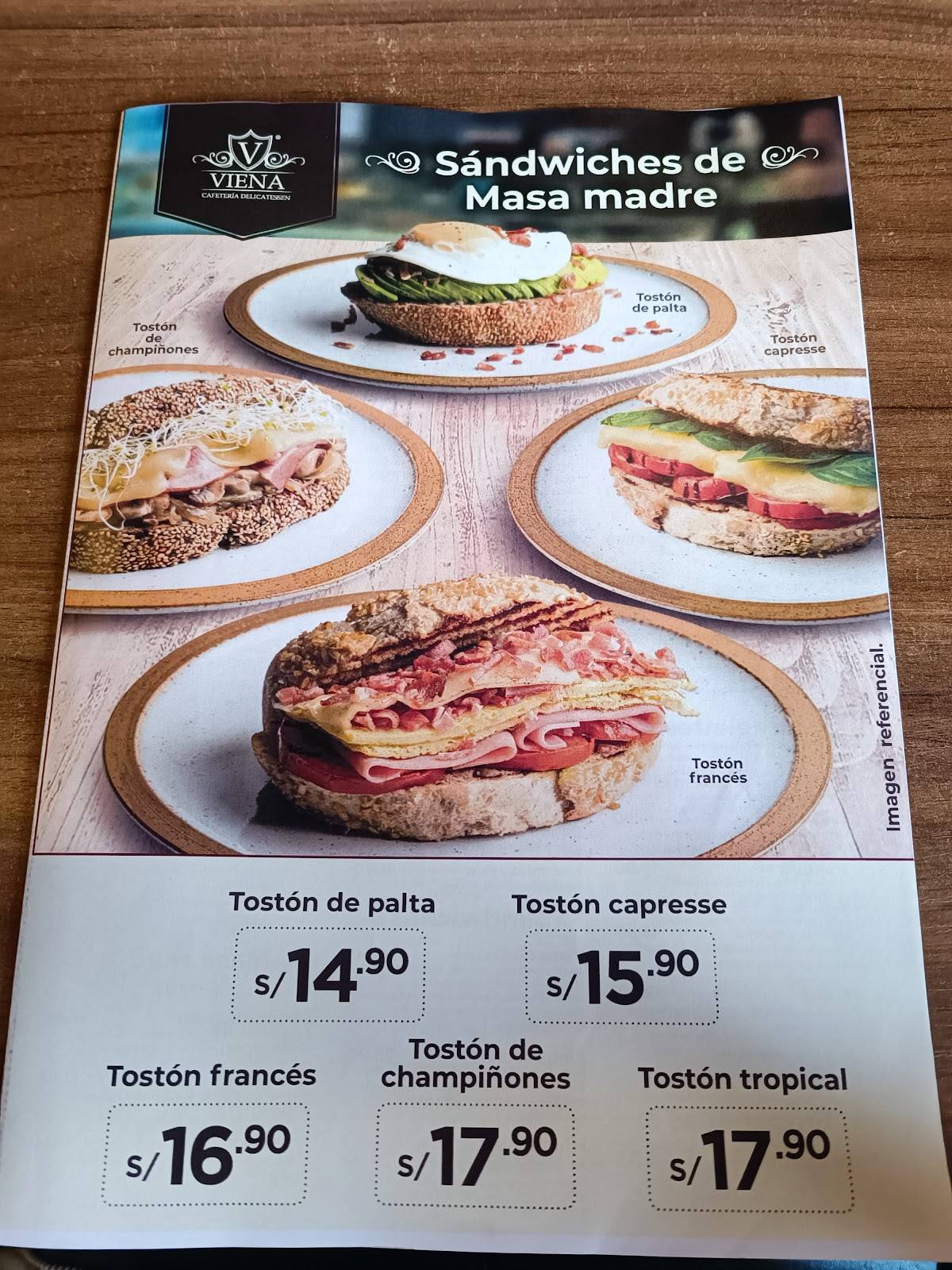 Carta del restaurante Viena Delicatessen, Pueblo Libre