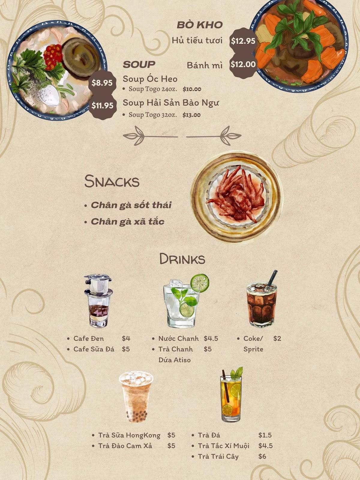 Menu at Viet Foodie restaurant, Houston
