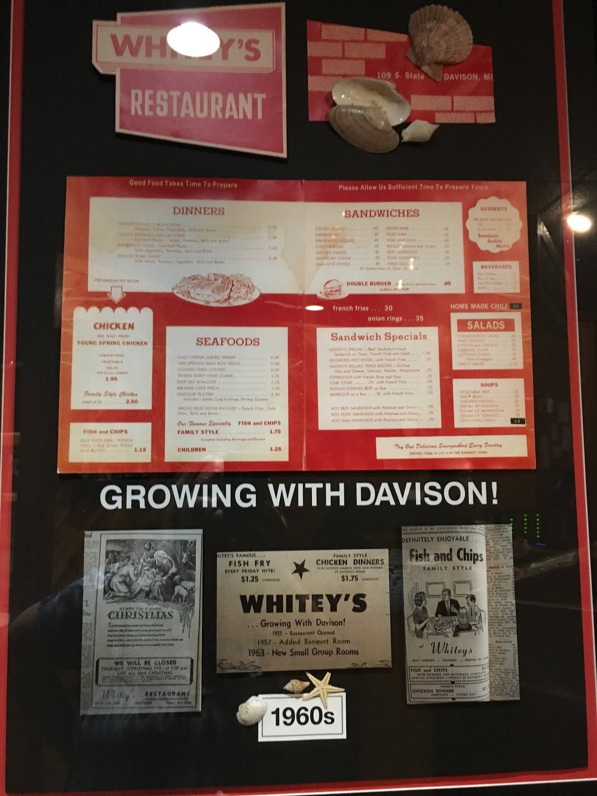 Menu at Whitey's Restaurant & Take Out, Davison
