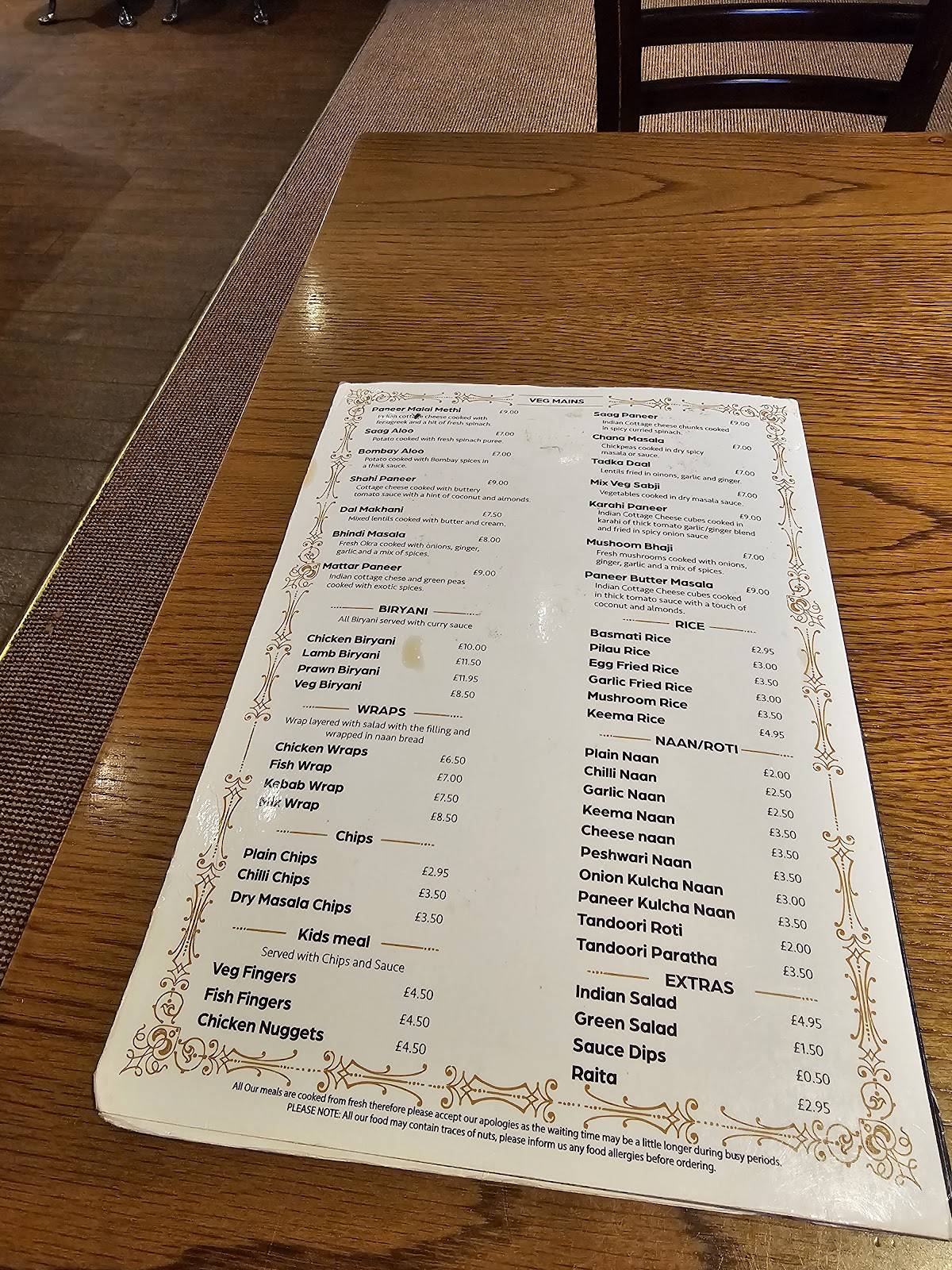 Menu at The Builders Arms pub & bar, Wolverhampton