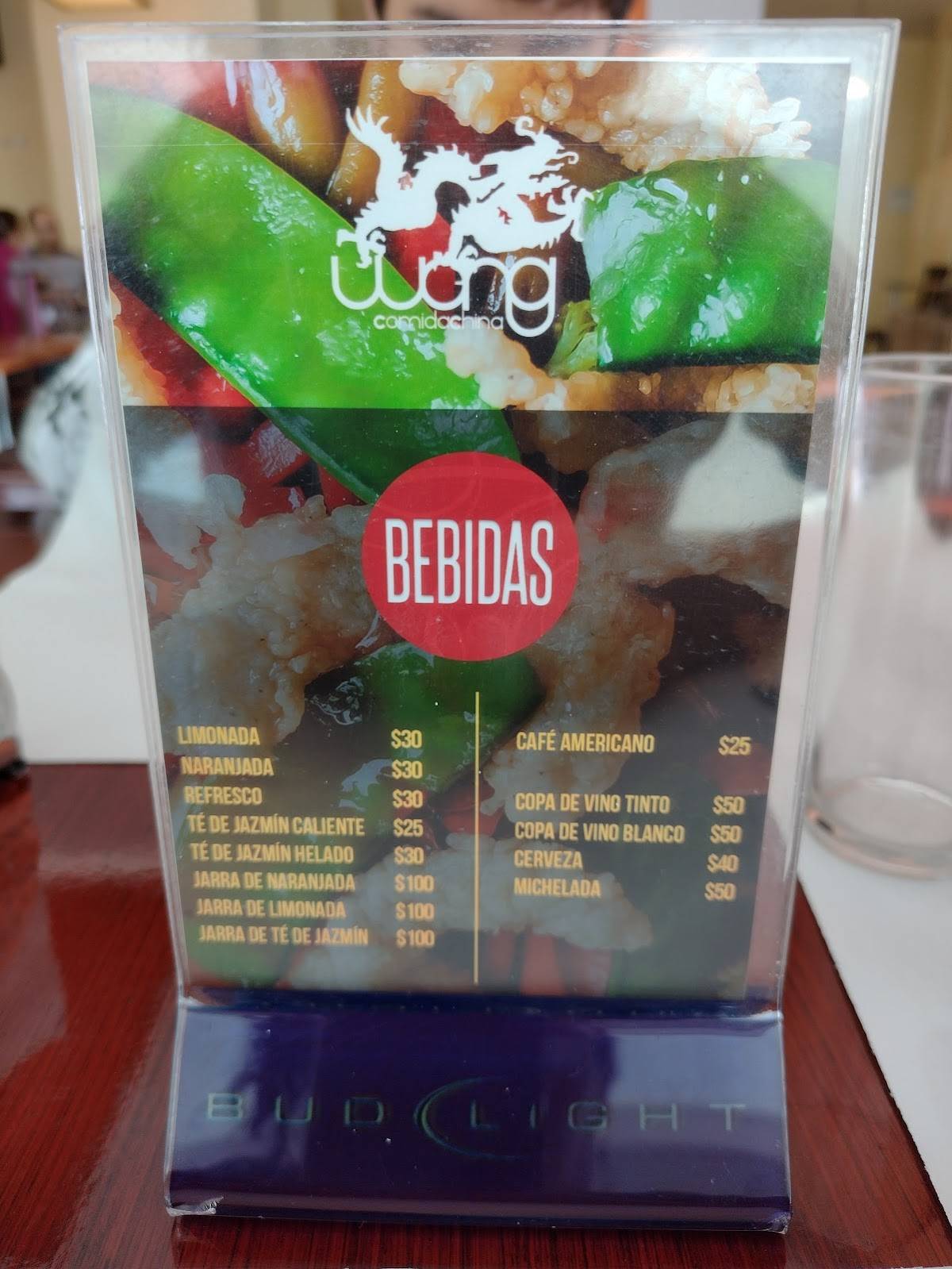 Carta del restaurante Wong Comida China, Zacatecas, Av. Sevilla 107-A