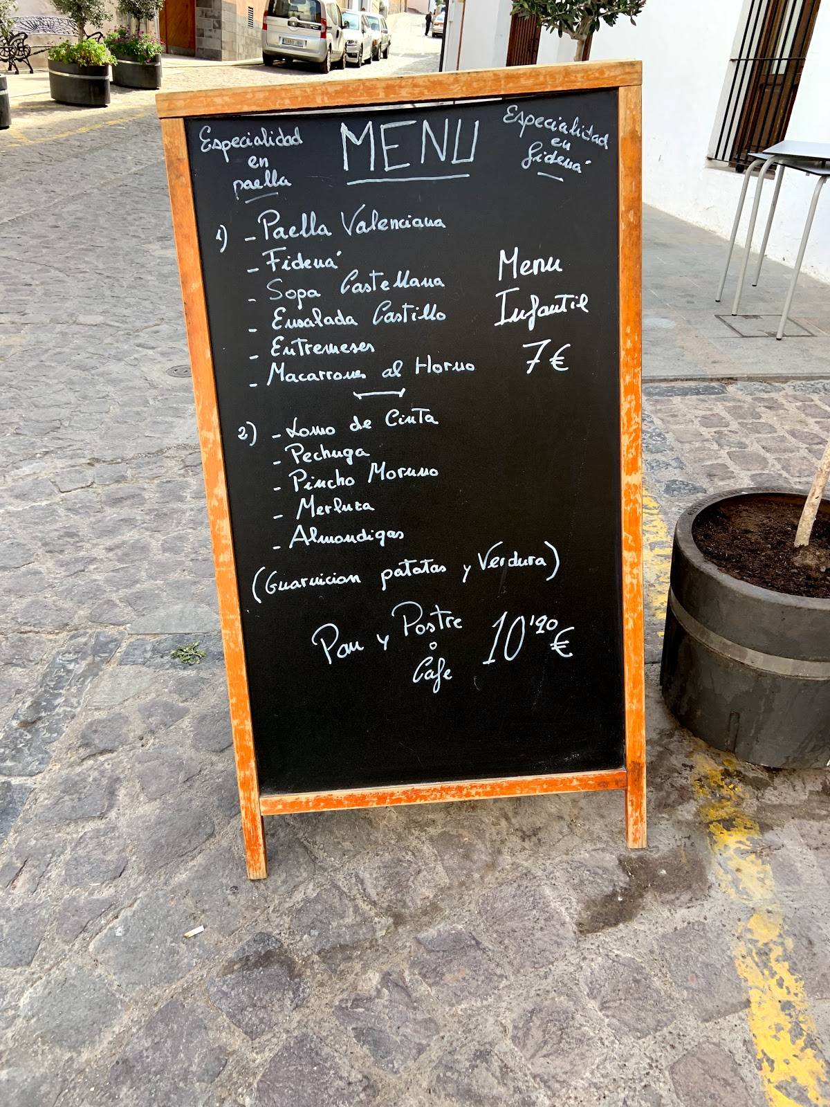Carta del restaurante mesón El Castillo, Sagunt