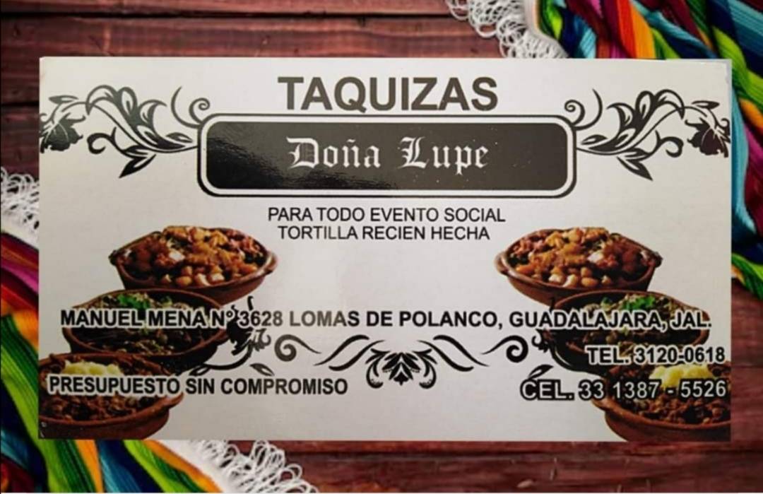 Menu at taquizas doña lupe restaurant, Guadalajara