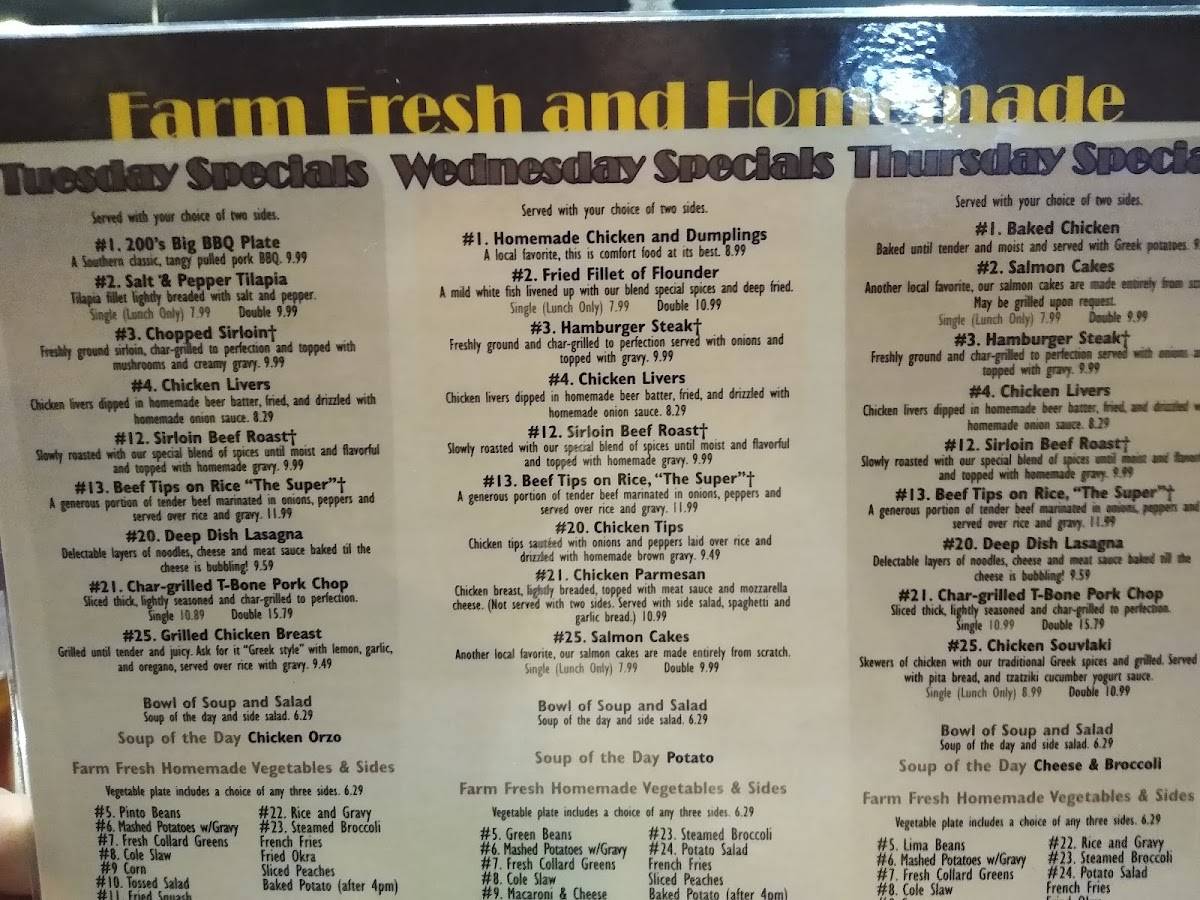 Menu at 200 North Family Restaurant, Locust