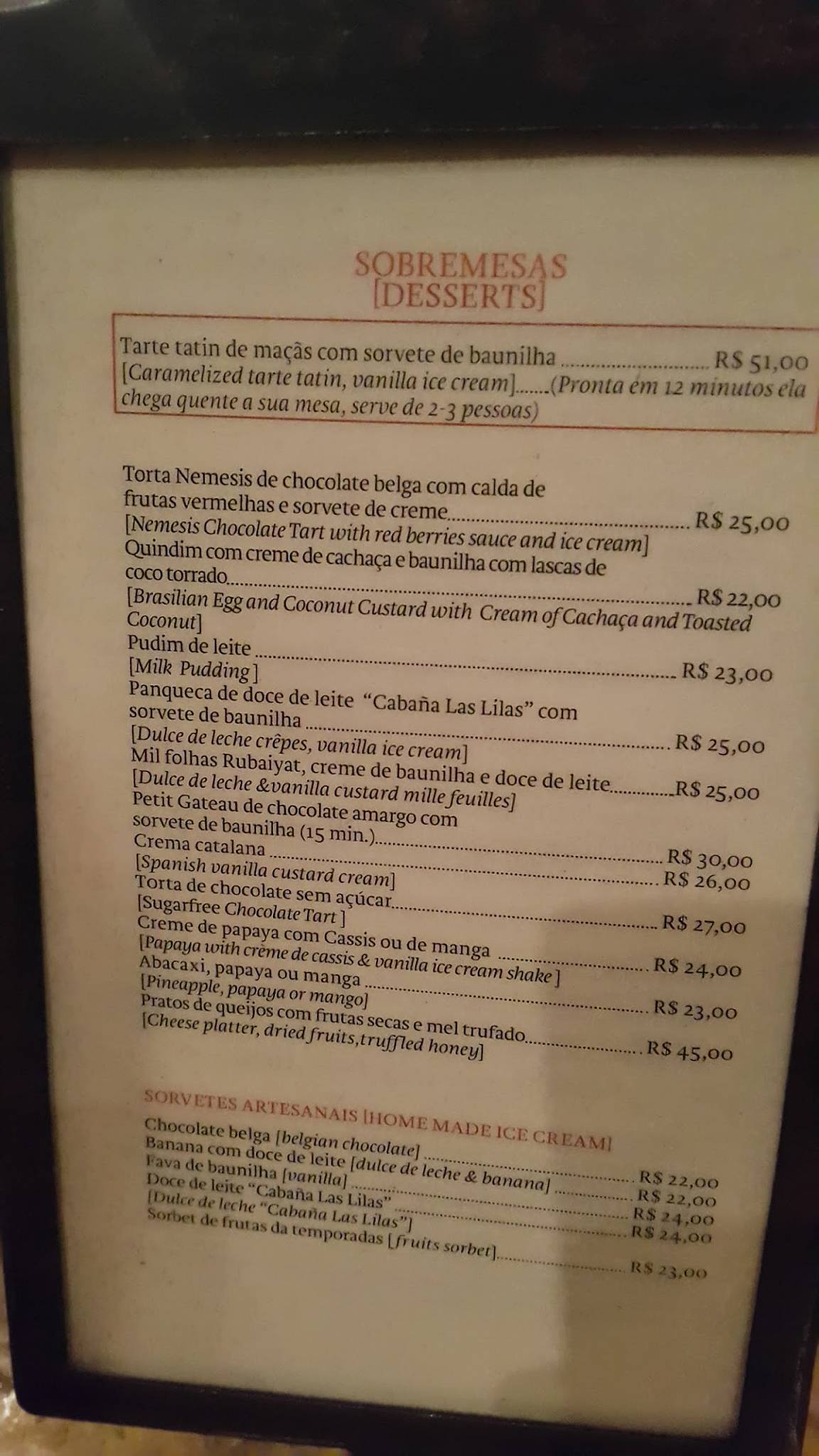 Menu em Figueira Rubayat churrascaria, São Paulo