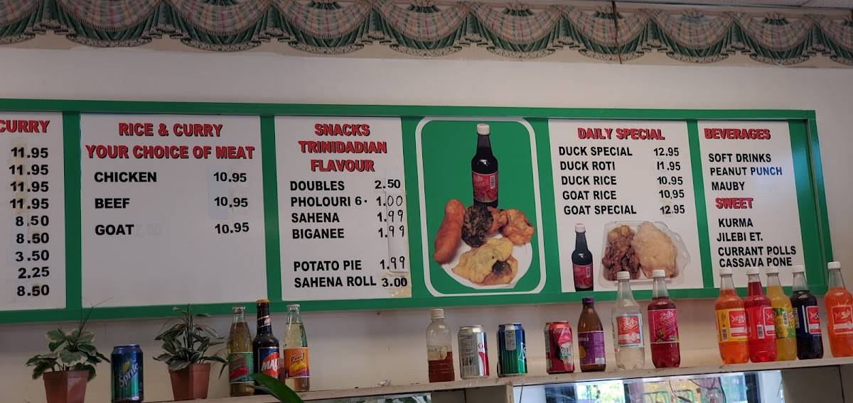 Menu at ACR Hot Roti & Doubles restaurant, Toronto