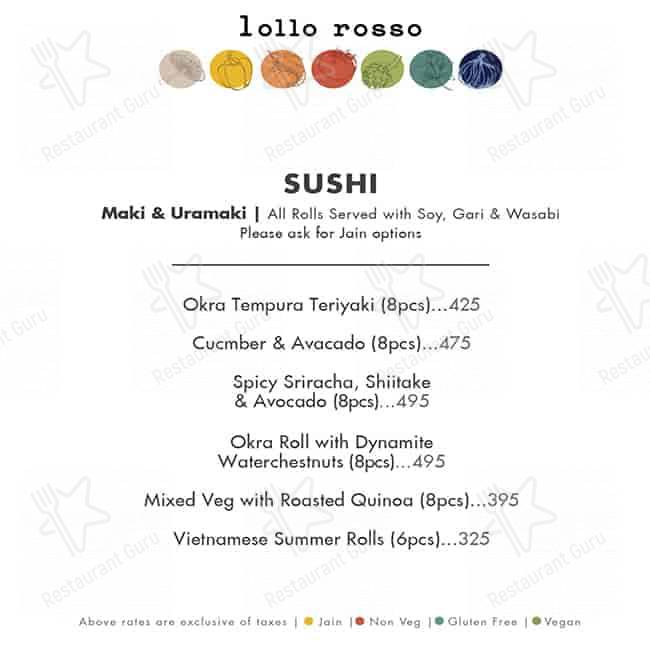 Menu at Lollo Rosso, Ahmedabad, Aeon Complex