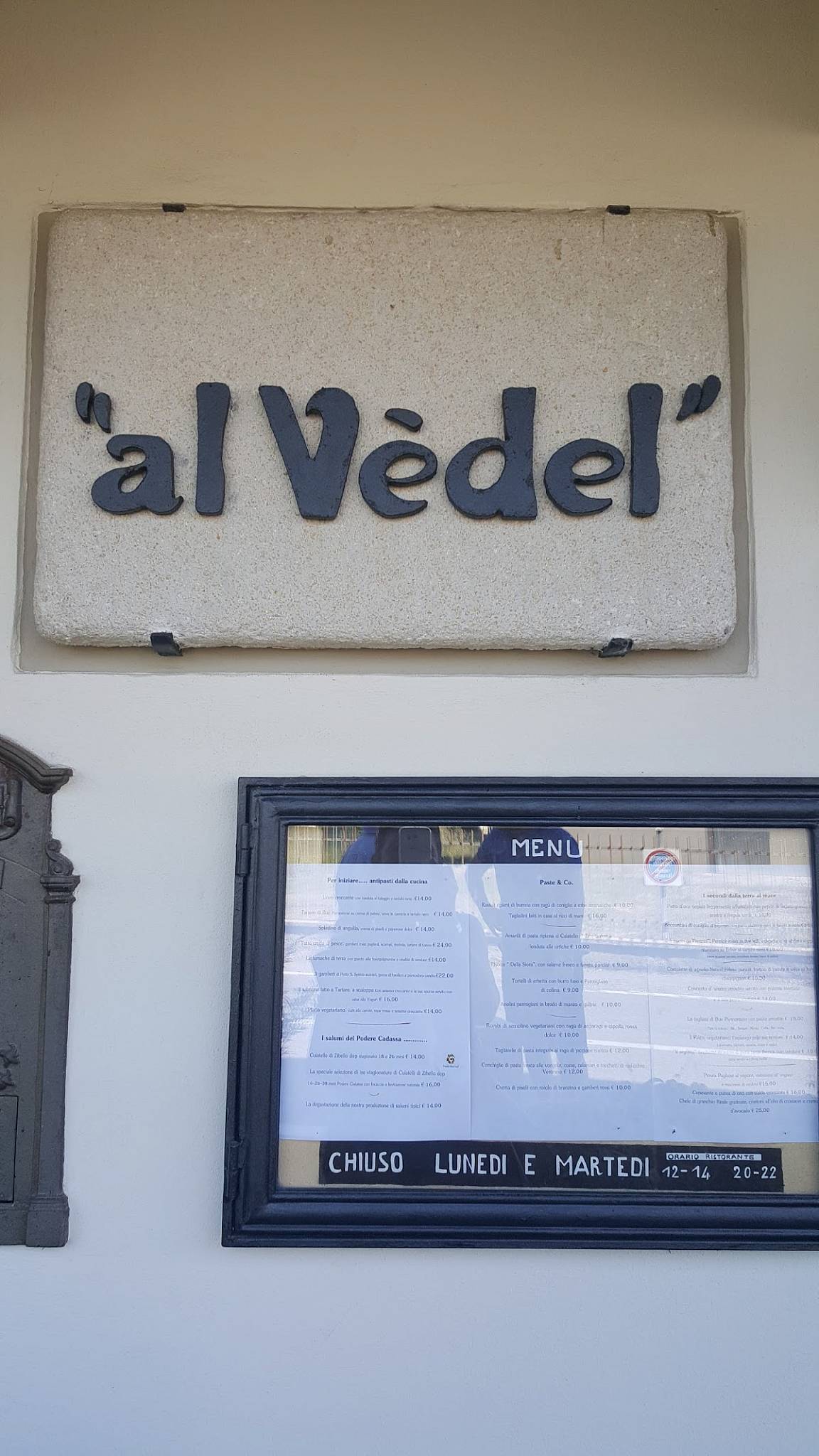 Menu da Al Vèdel ristorante, Colorno