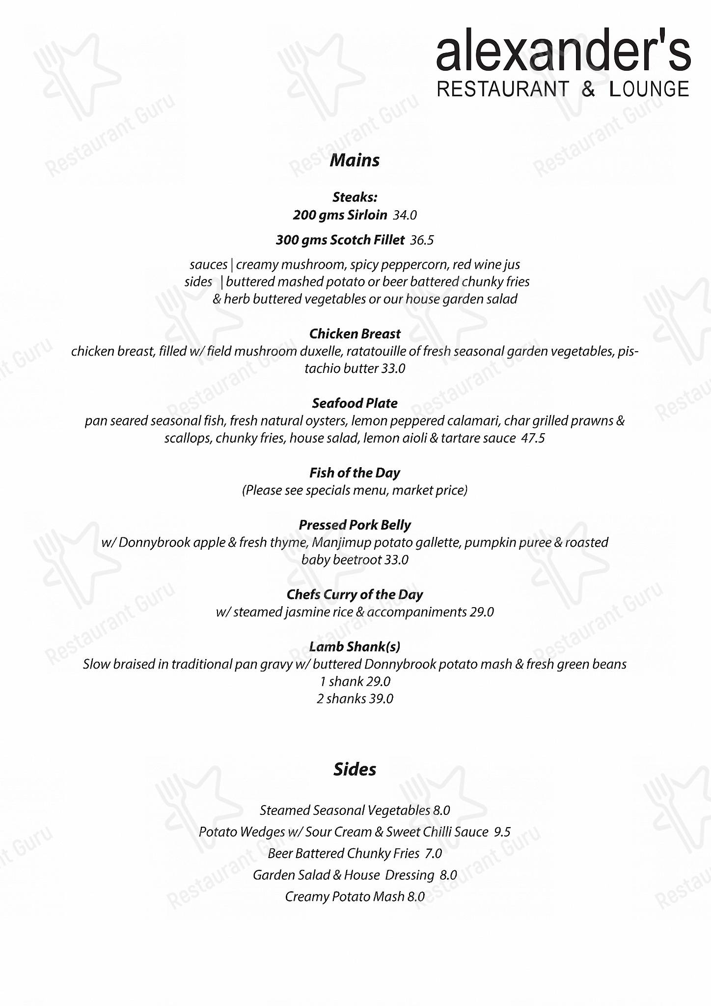Menu at Best Western Plus Hotel Lord Forrest pub & bar, Bunbury