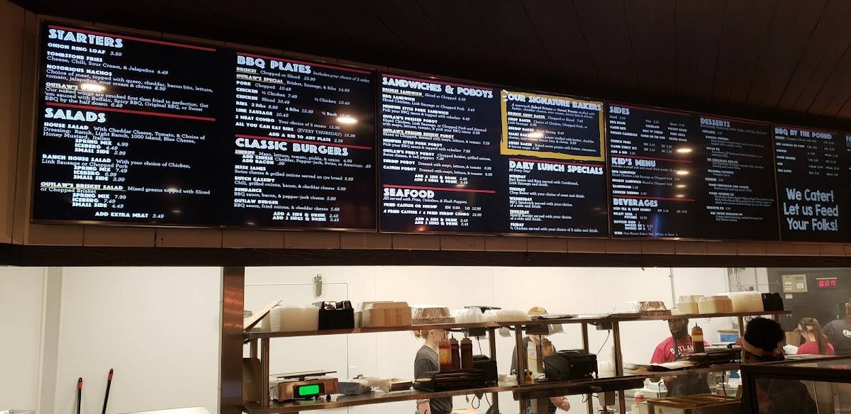Menu at Outlaws BBQ-Alexandria, LA, Alexandria