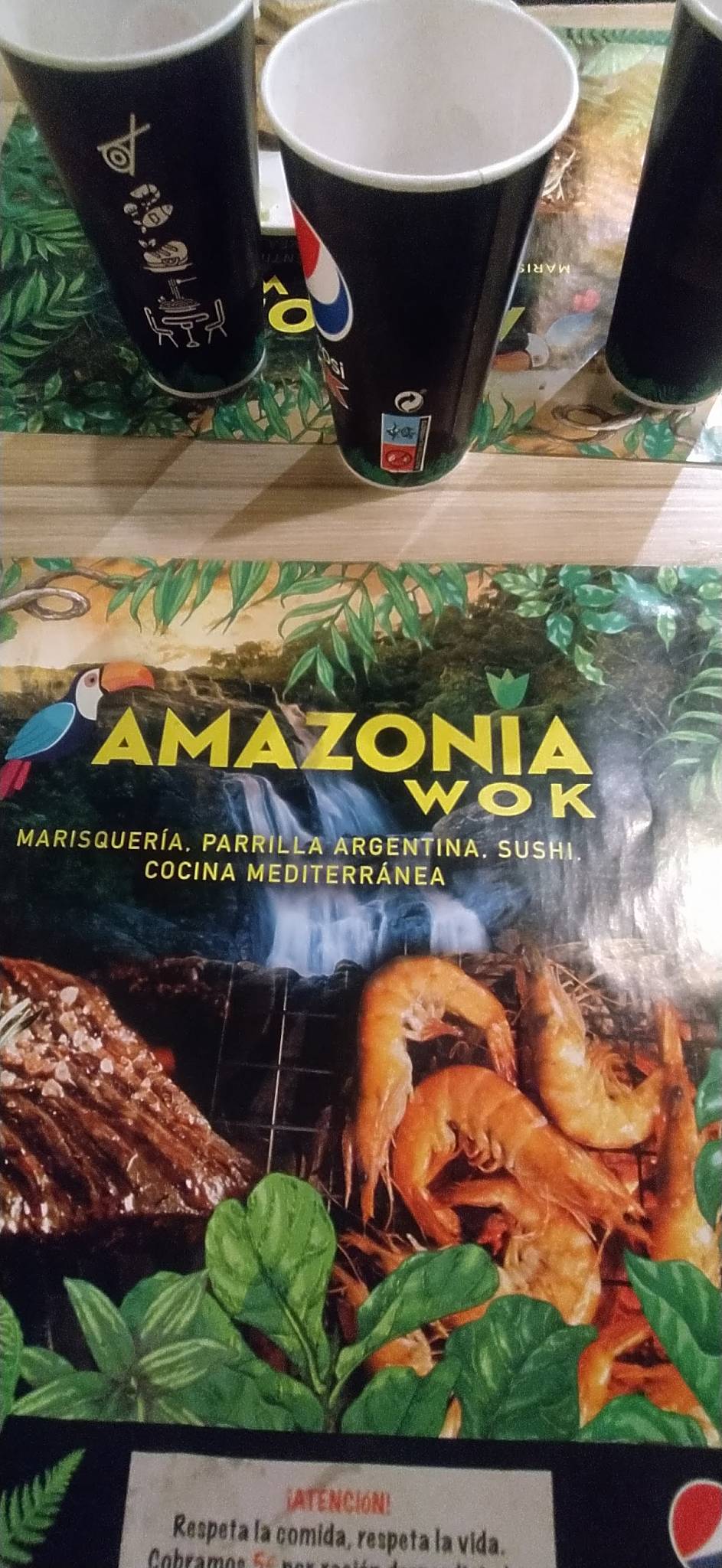 Carta del restaurante Amazonia Asador, Madrid