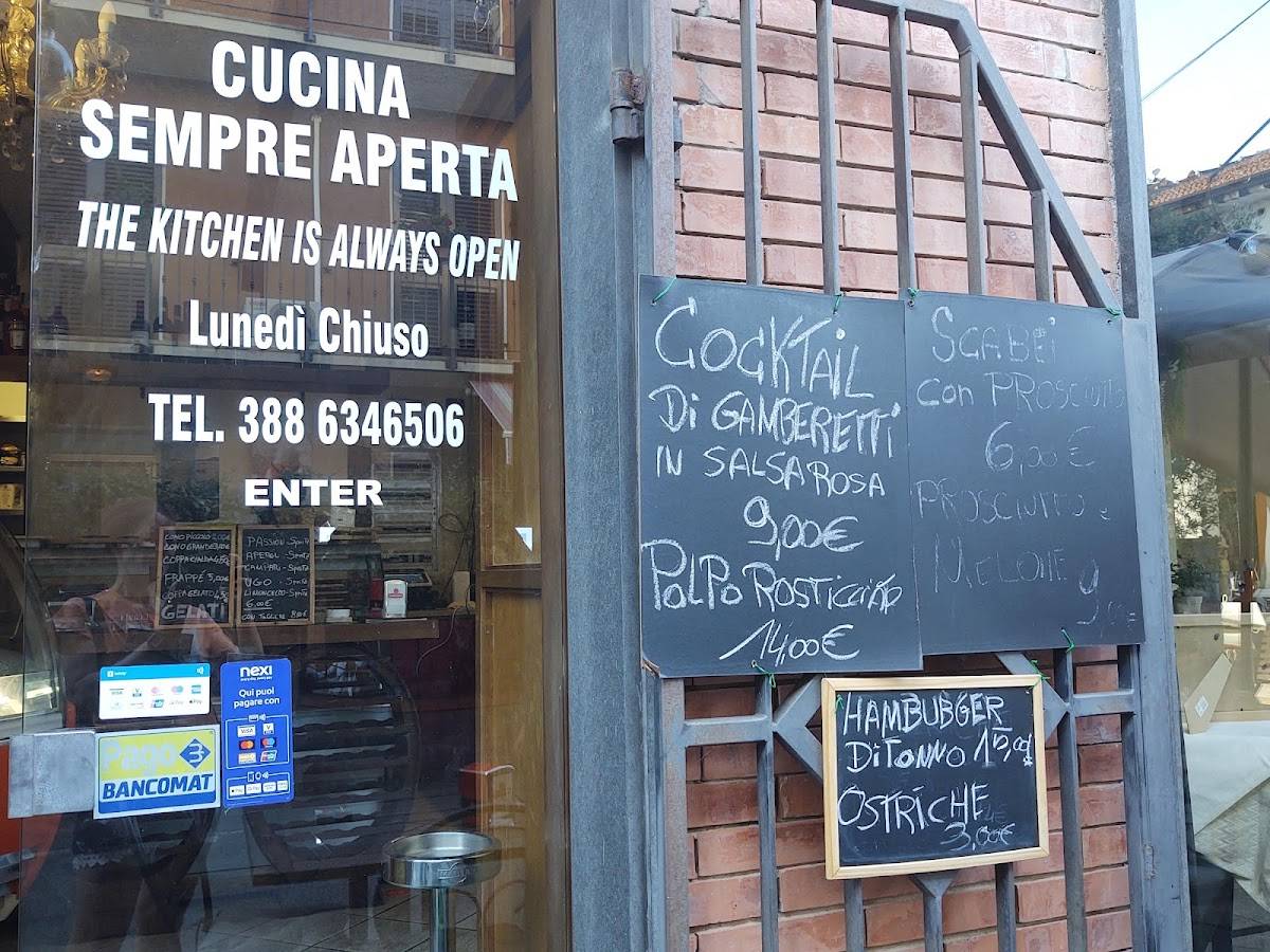 Menu au Osteria da Mario restaurant, Bocca di Magra