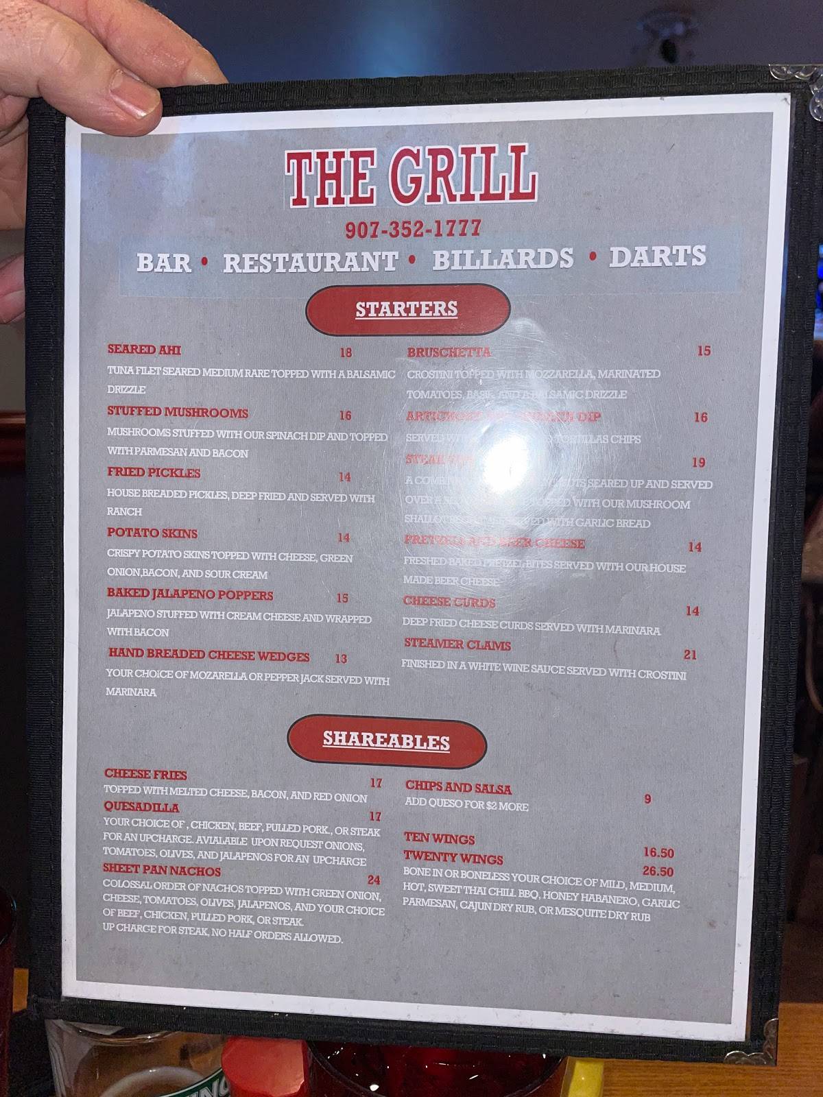 Menu at The Grill pub & bar, Wasilla