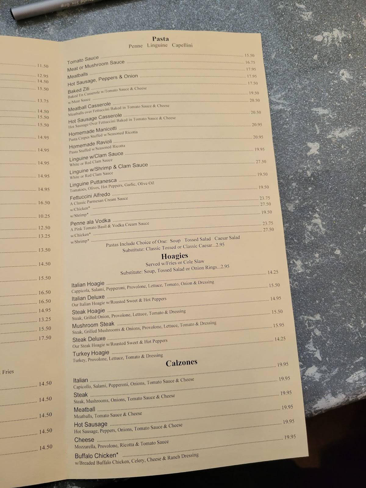 Menu at Armstrong's restaurant, Moon, Thorn Run Rd