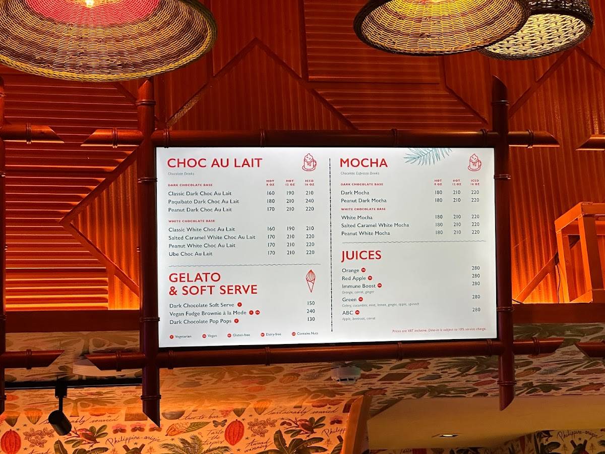 Menu at Auro Chocolate Cafe - BGC Flagship, Taguig