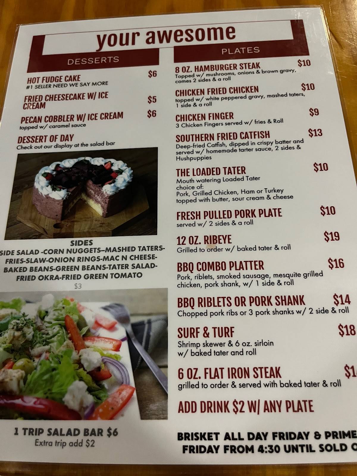 Menu at 50 Taters BBQ, Scottsboro, County Park Rd