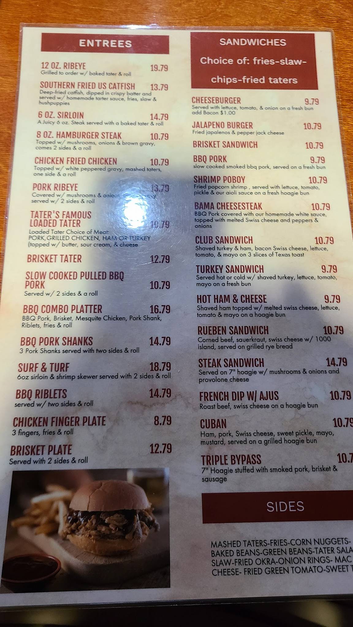 Menu at 50 Taters BBQ, Scottsboro, County Park Rd