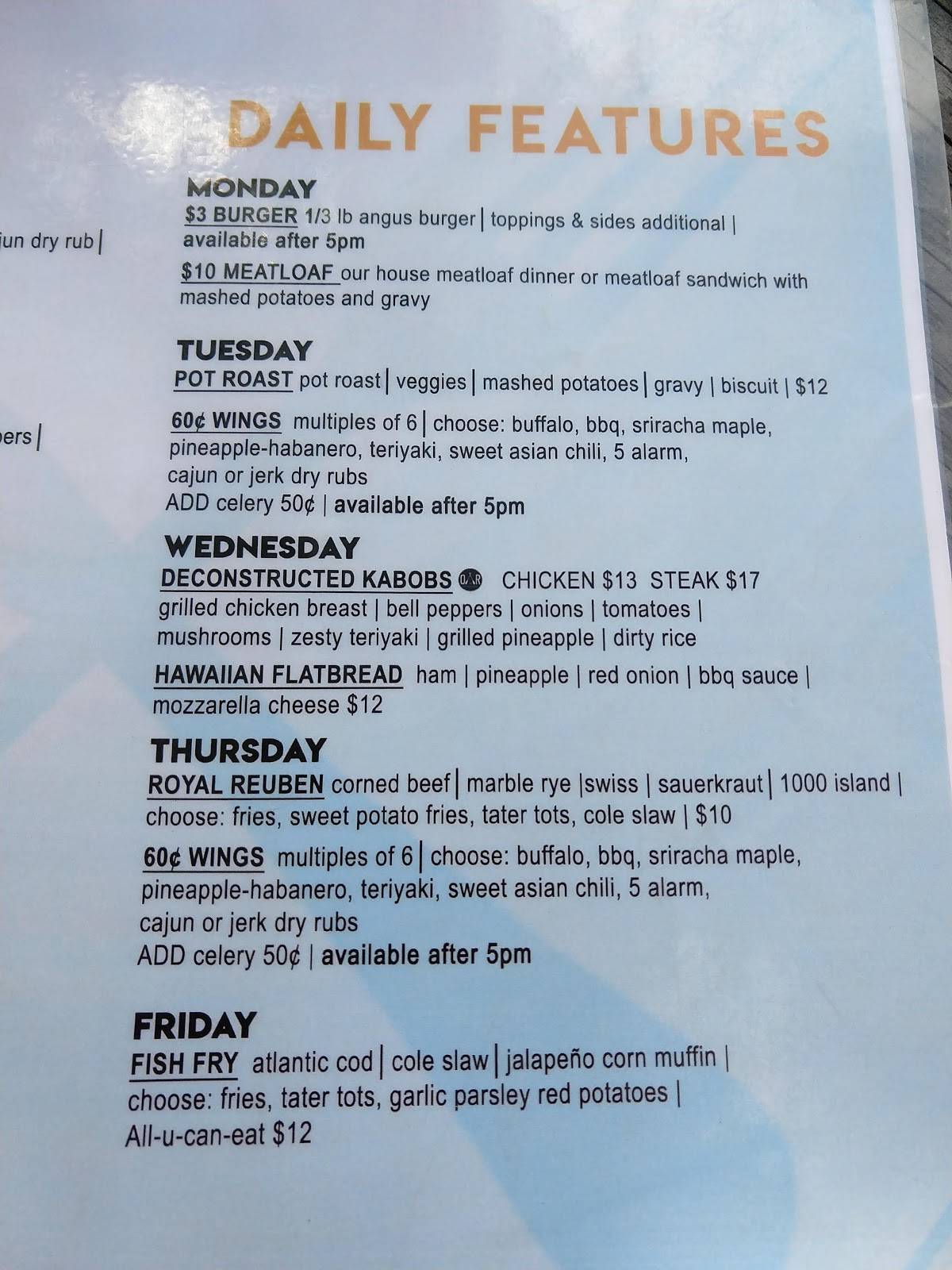 Menu at BROKEN OAR MARINA-BAR & GRILL, Port Barrington, 614 Rawson ...
