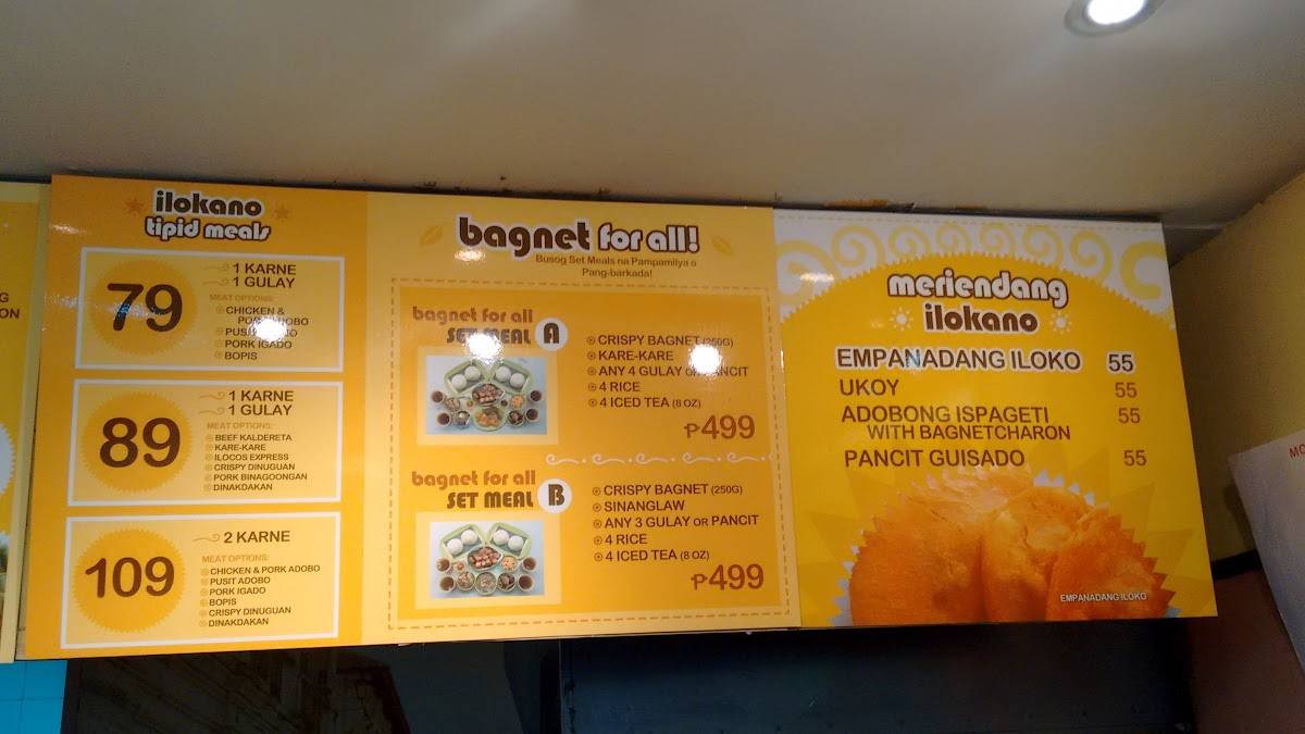 Menu at Bagnet Boy restaurant, Quezon City, H3R5+GPH