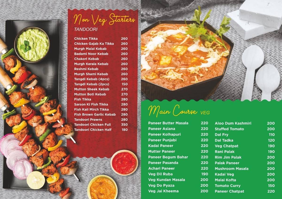 Menu at Bahar Biryani Cafe Ameerpet, Hyderabad