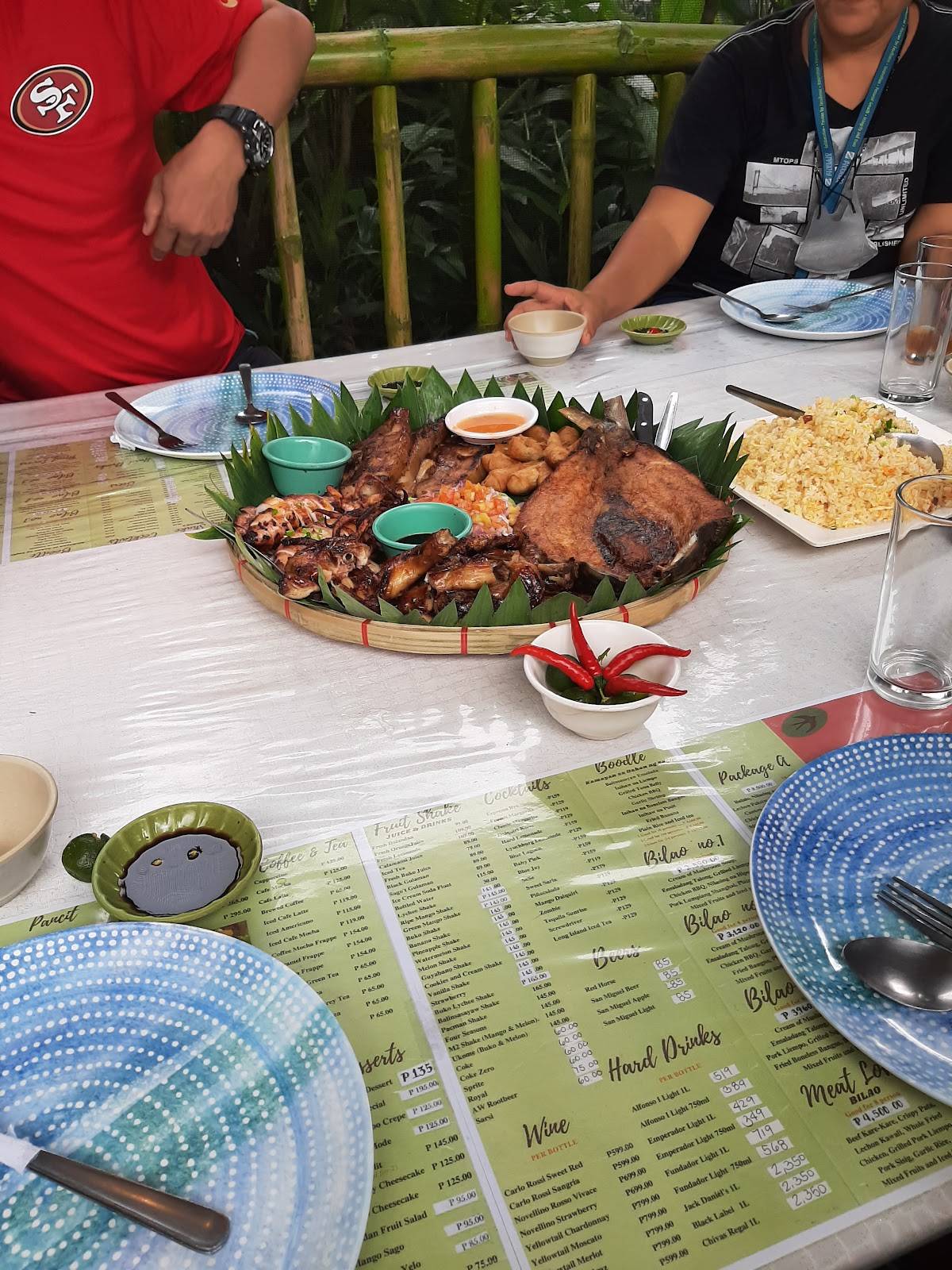 Menu at Balinsasayaw restaurant, Silang, KM44 Emilio Aguinaldo Hwy