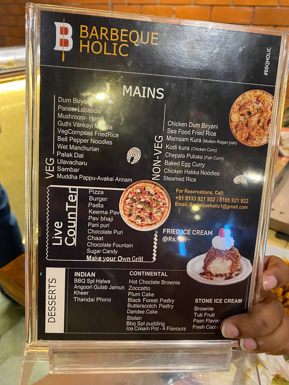 Menu at Barbeque Holic, Hyderabad