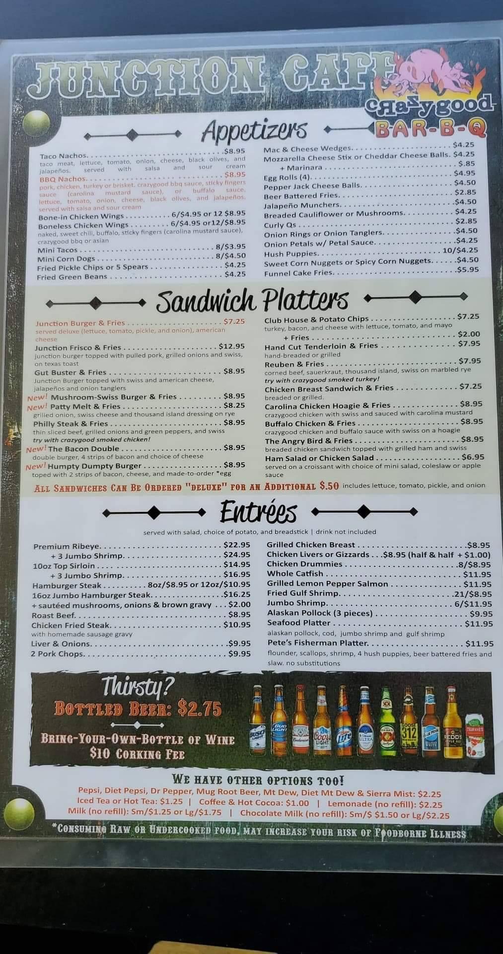 Menu at Junction Cafe, Bedford