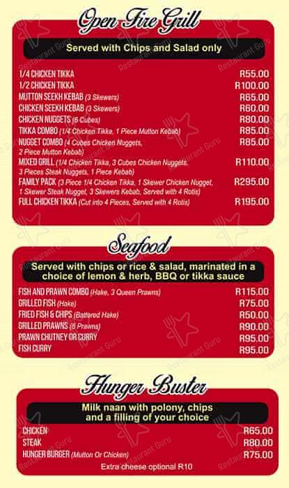 Menu at Billal Cuisine North Beach Branch restaurant, Durban