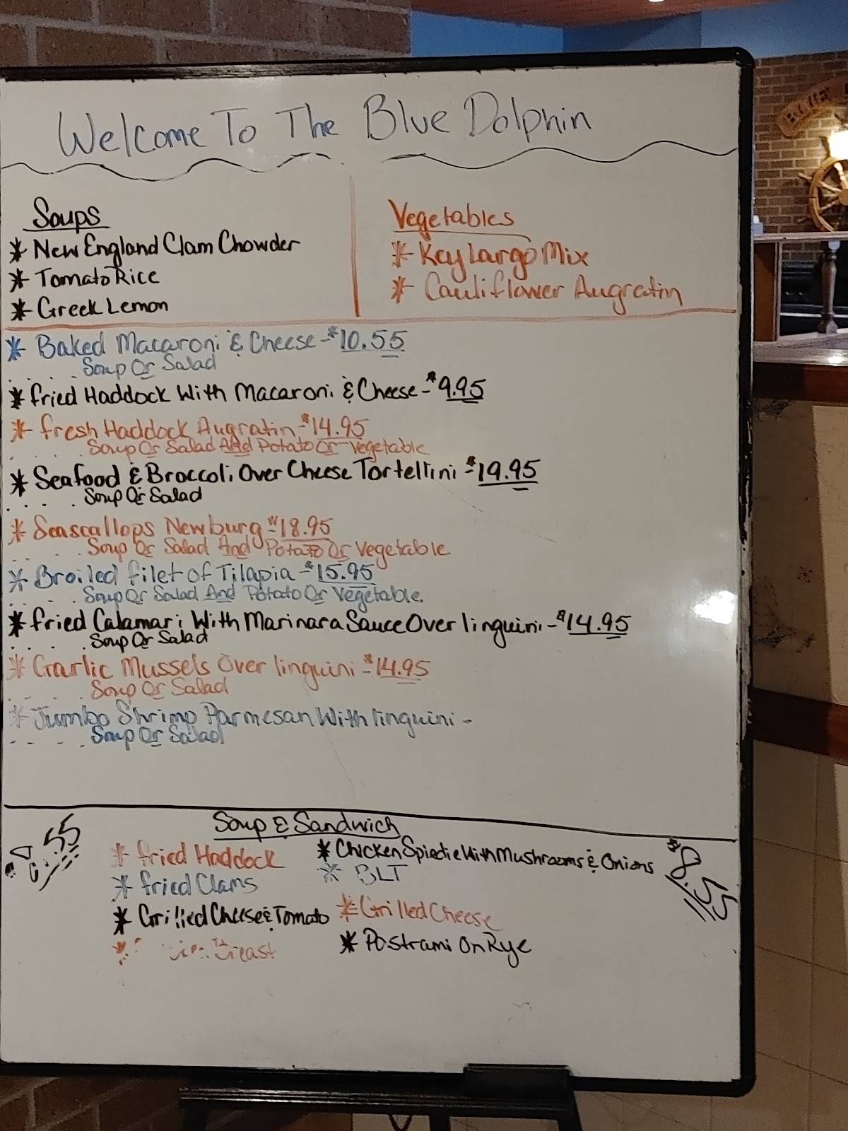 Menu at Blue Dolphin restaurant, Apalachin, NY-434