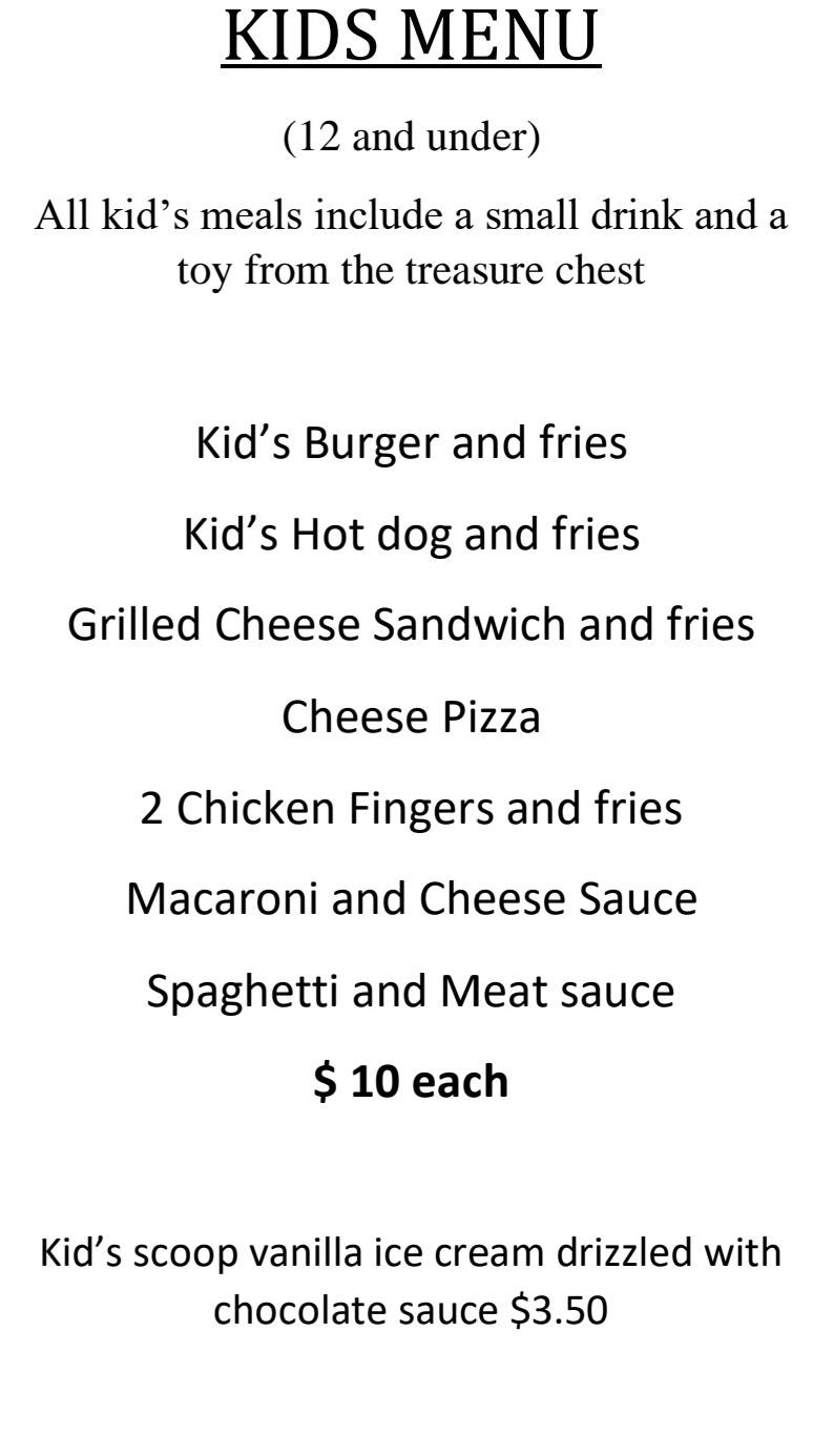Menu at Bragg's Korner Kitchen restaurant, Bragg Creek
