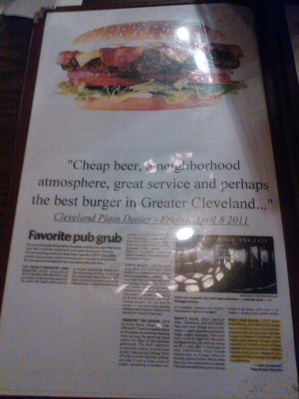 Menu at Post & Beam pub & bar, Cleveland