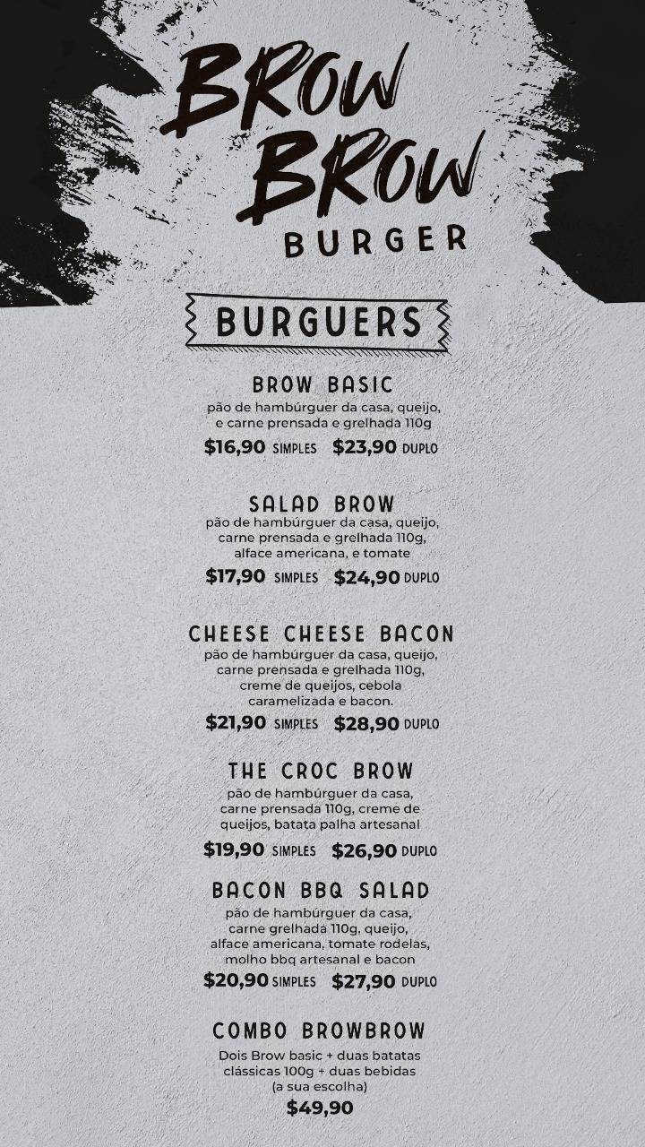 Menu at Brow Brow Burger restaurant, Castanhal