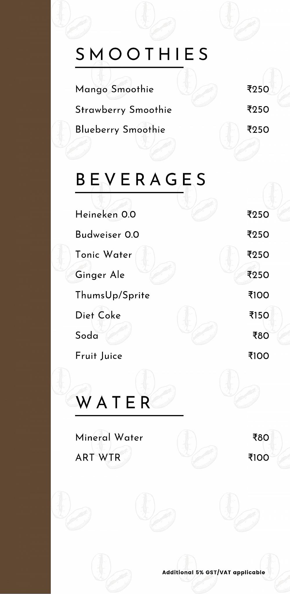 Menu at Bustling Brew Bistro Cafe, Thane