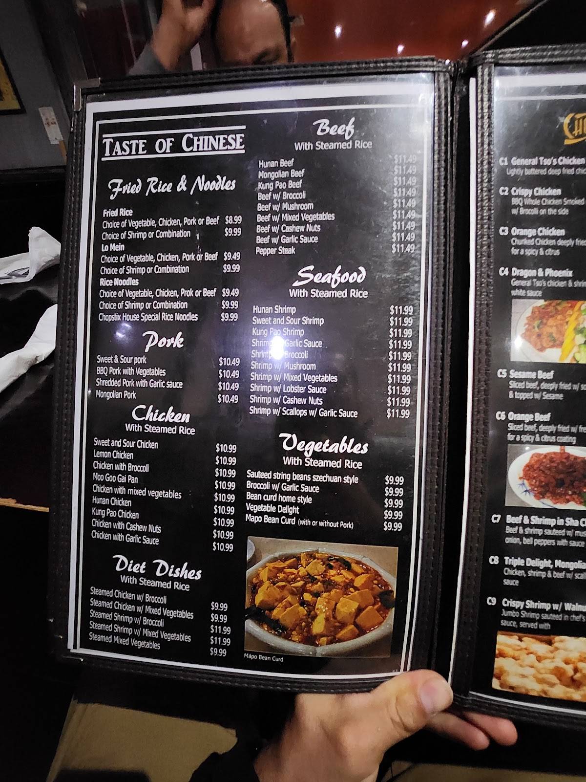 Menu at CHOPSTIX restaurant, Kingsville