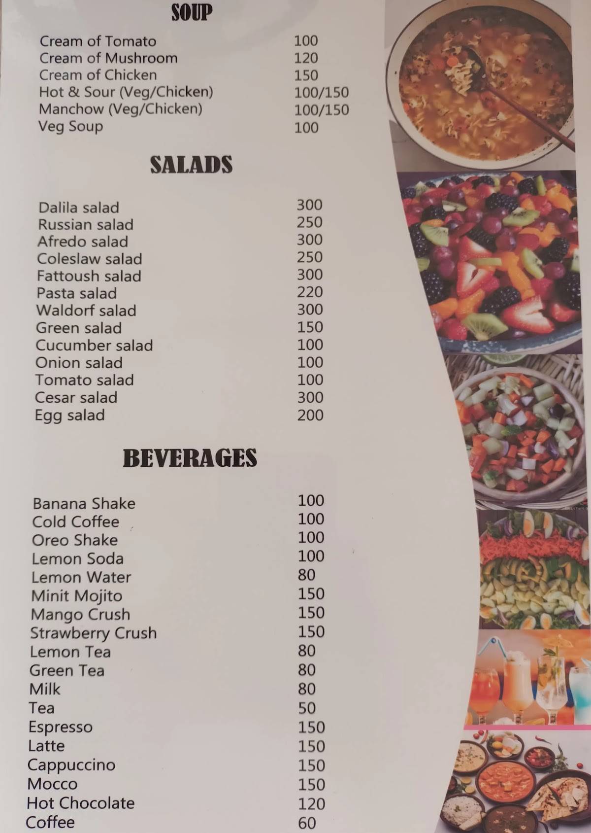 Menu at Bistrocafe75, Rishikesh