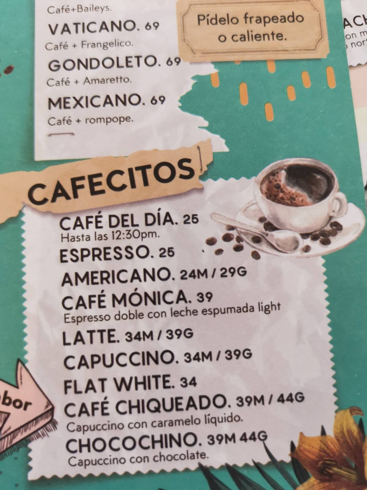 Carta de Café Chai Centro, Guadalajara, JUÁREZ #200
