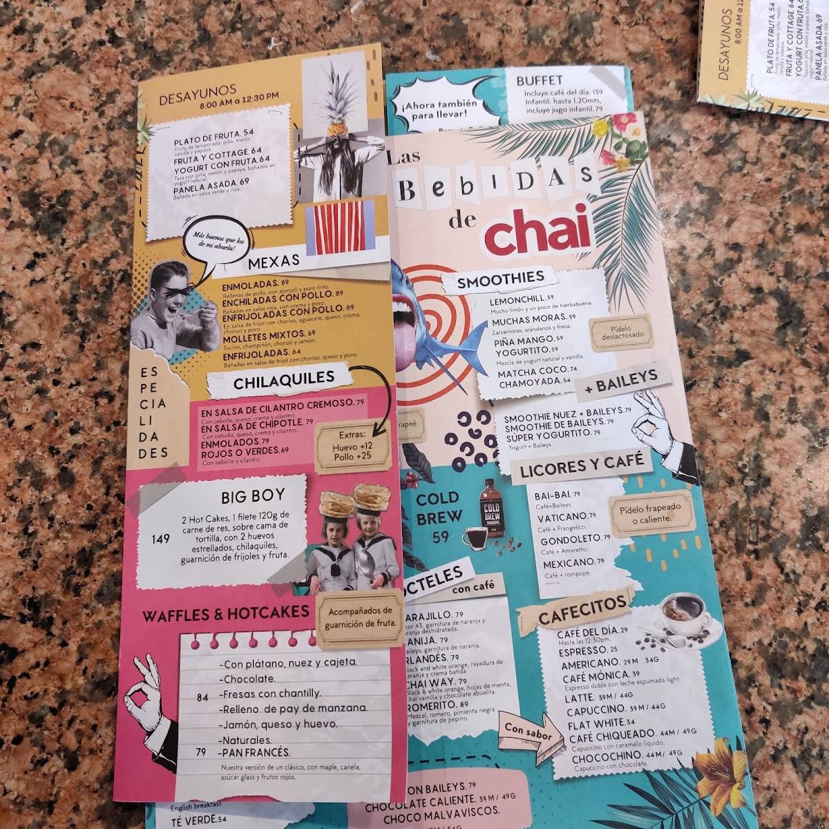 Carta de Café Chai Centro, Guadalajara, JUÁREZ #200