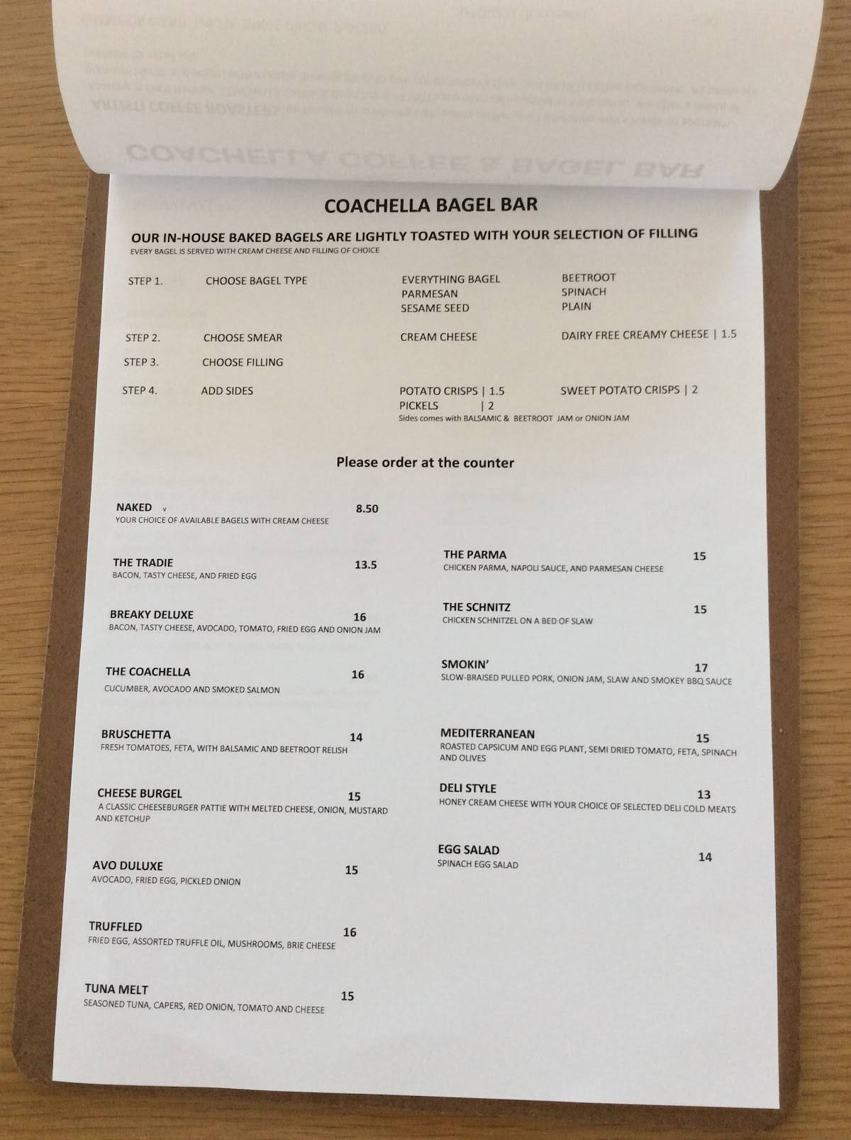 Carta del café Coachella Coffee Co - Boronia, Boronia