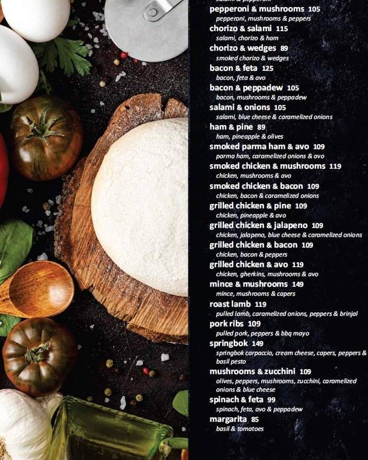 Menu at Euro Caffé cafe, Bloemfontein, U32 Mimosa Mall