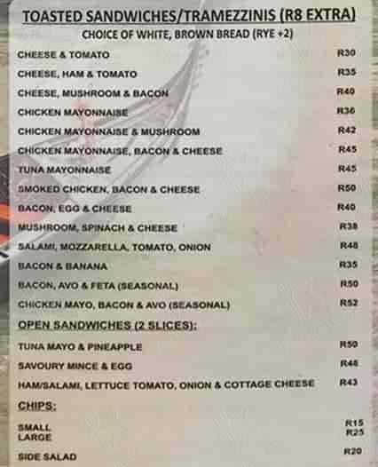 Menu at Cafe Latino N1 City, Cape Town, N1 City Mall