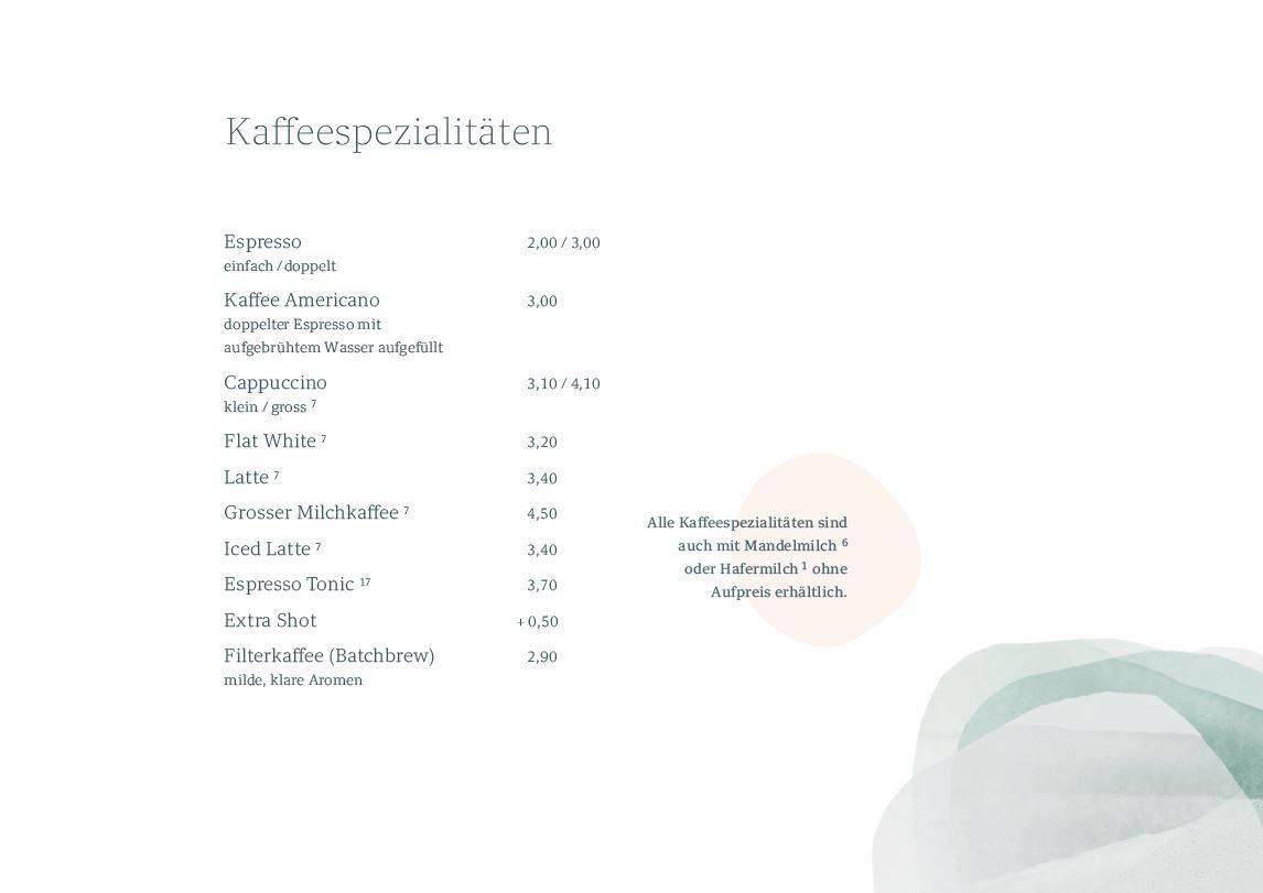Speisekarte von Leni's cafe, Aachen