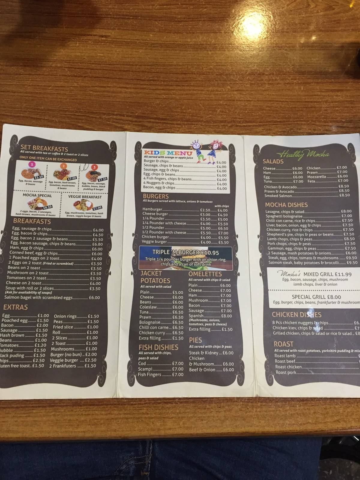 Menu at Mocha Bishop’s Stortford cafe, Bishop's Stortford