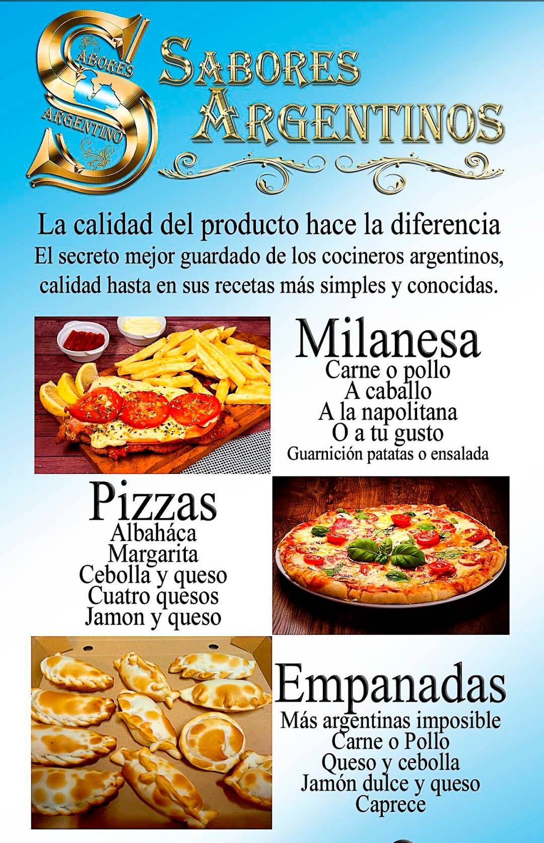 Menu at Sabores Argentinos Sitges restaurant, Sitges